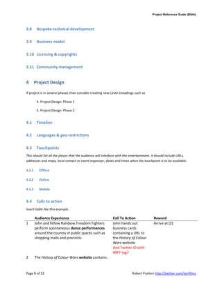 Transmedia Project Reference Guide (bible) | PDF
