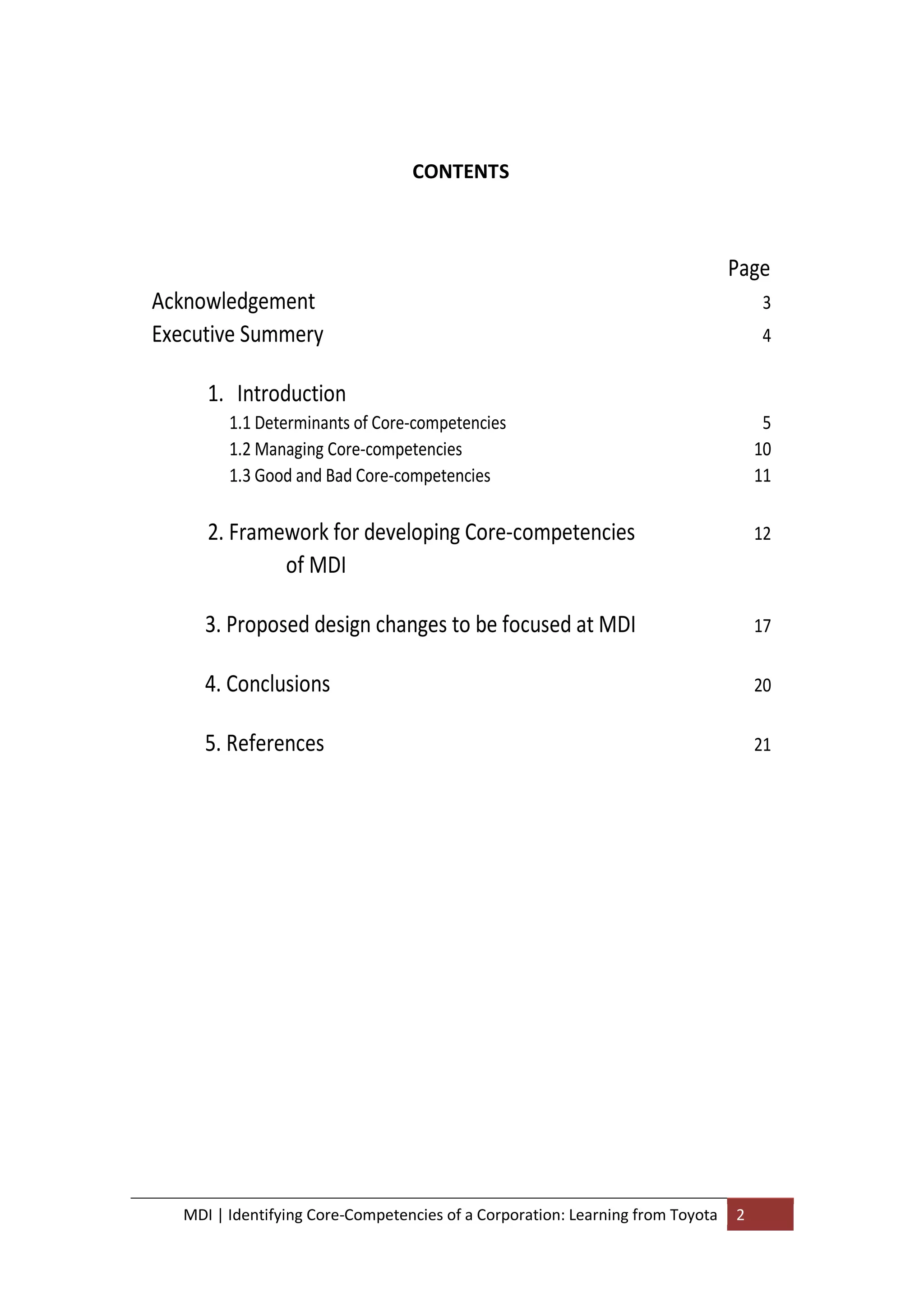 Identifying Core-Competencies of a Corporation: Learning from Toyota | PDF