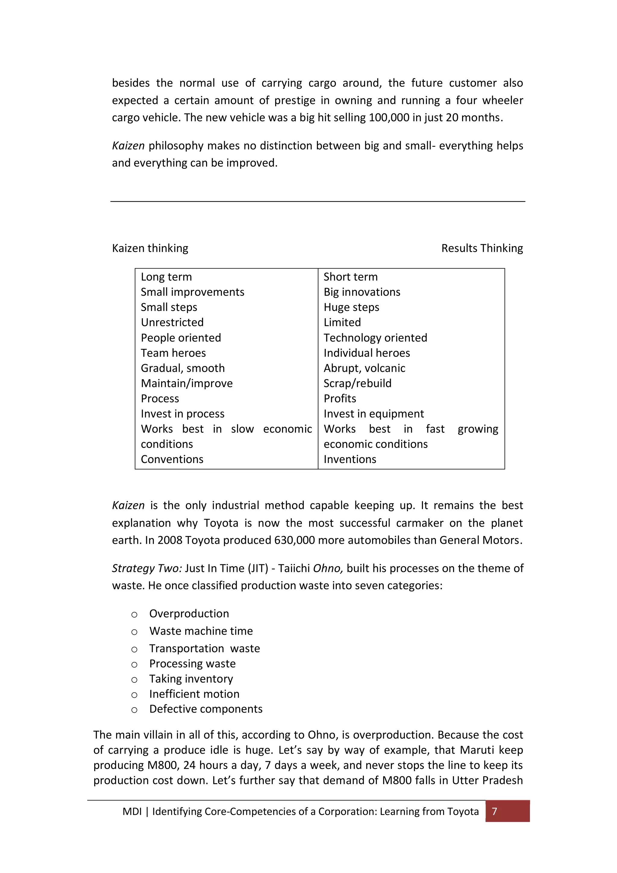 Identifying Core-Competencies of a Corporation: Learning from Toyota | PDF