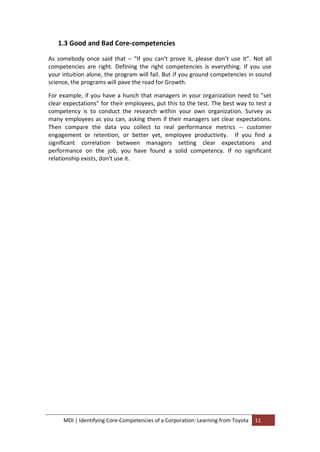 Identifying Core-Competencies of a Corporation: Learning from Toyota | PDF