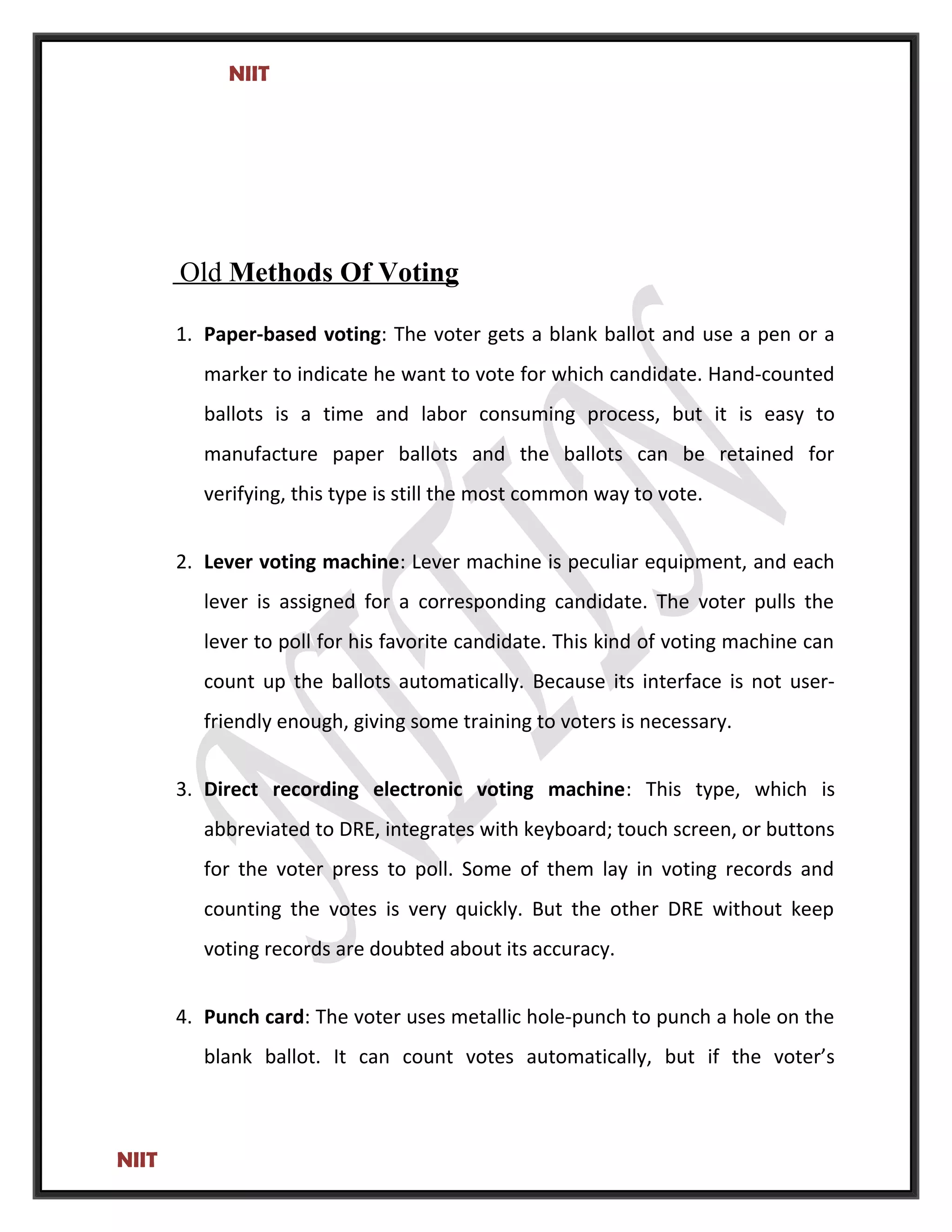 Online Voting System Project File | DOC