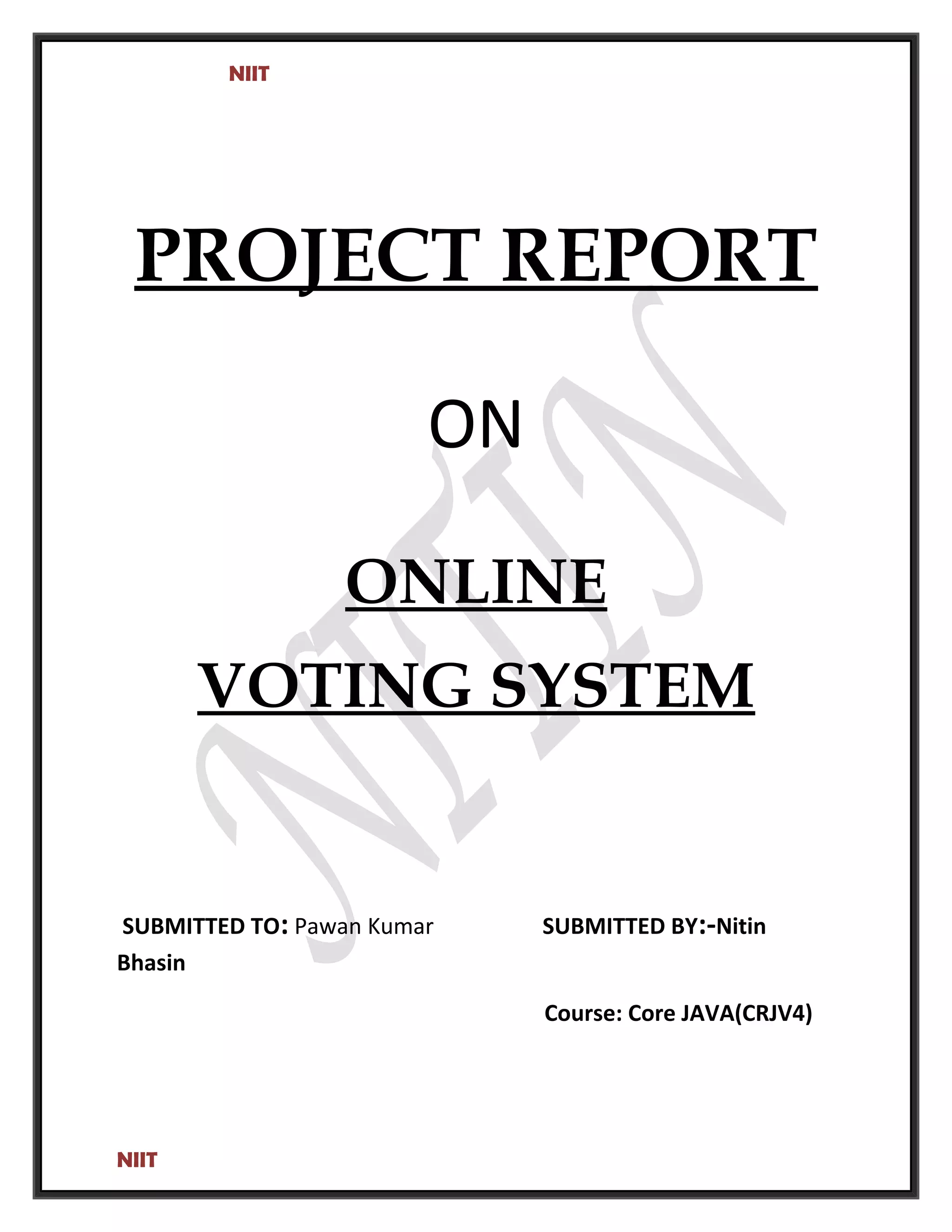 Online Voting System Project File | DOC