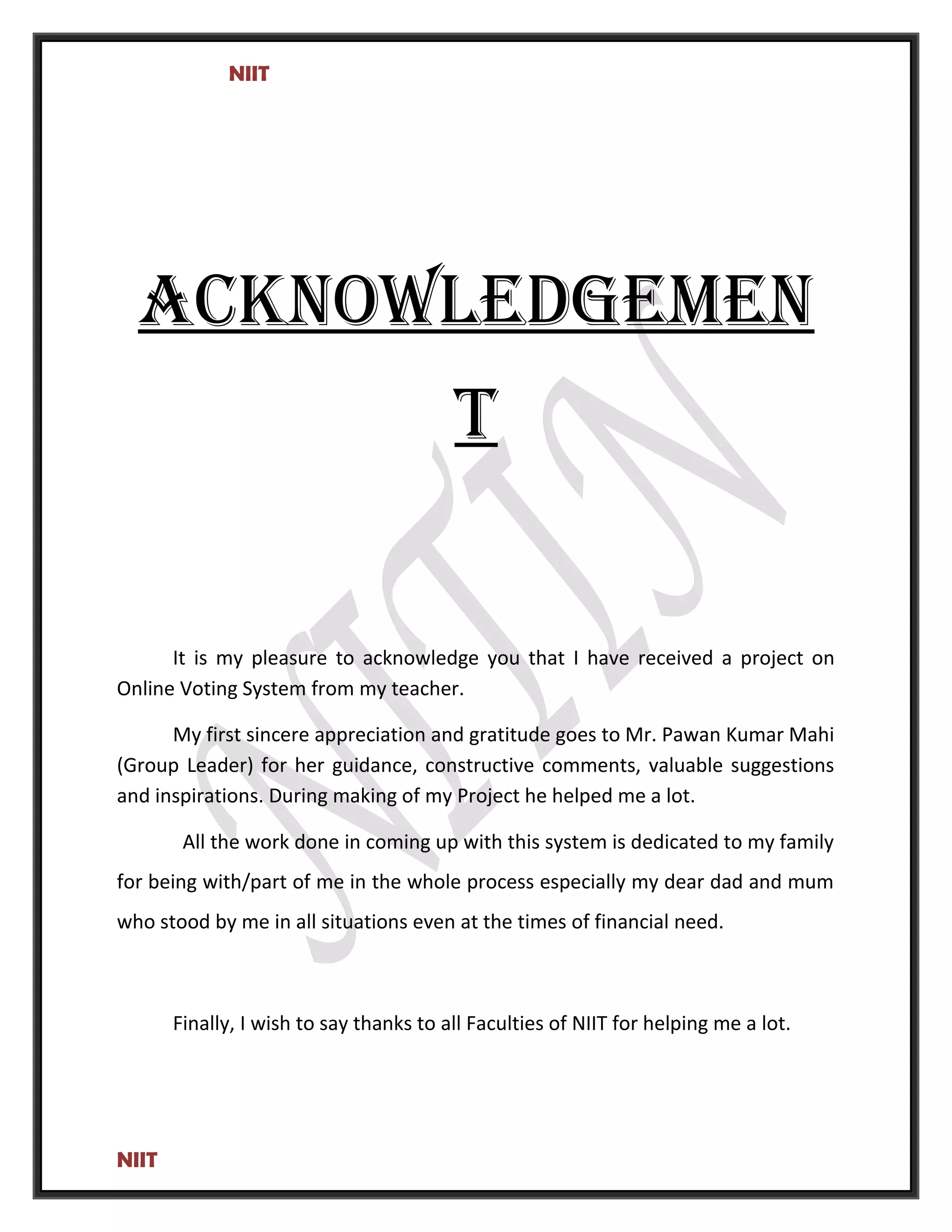 Online Voting System Project File | DOC