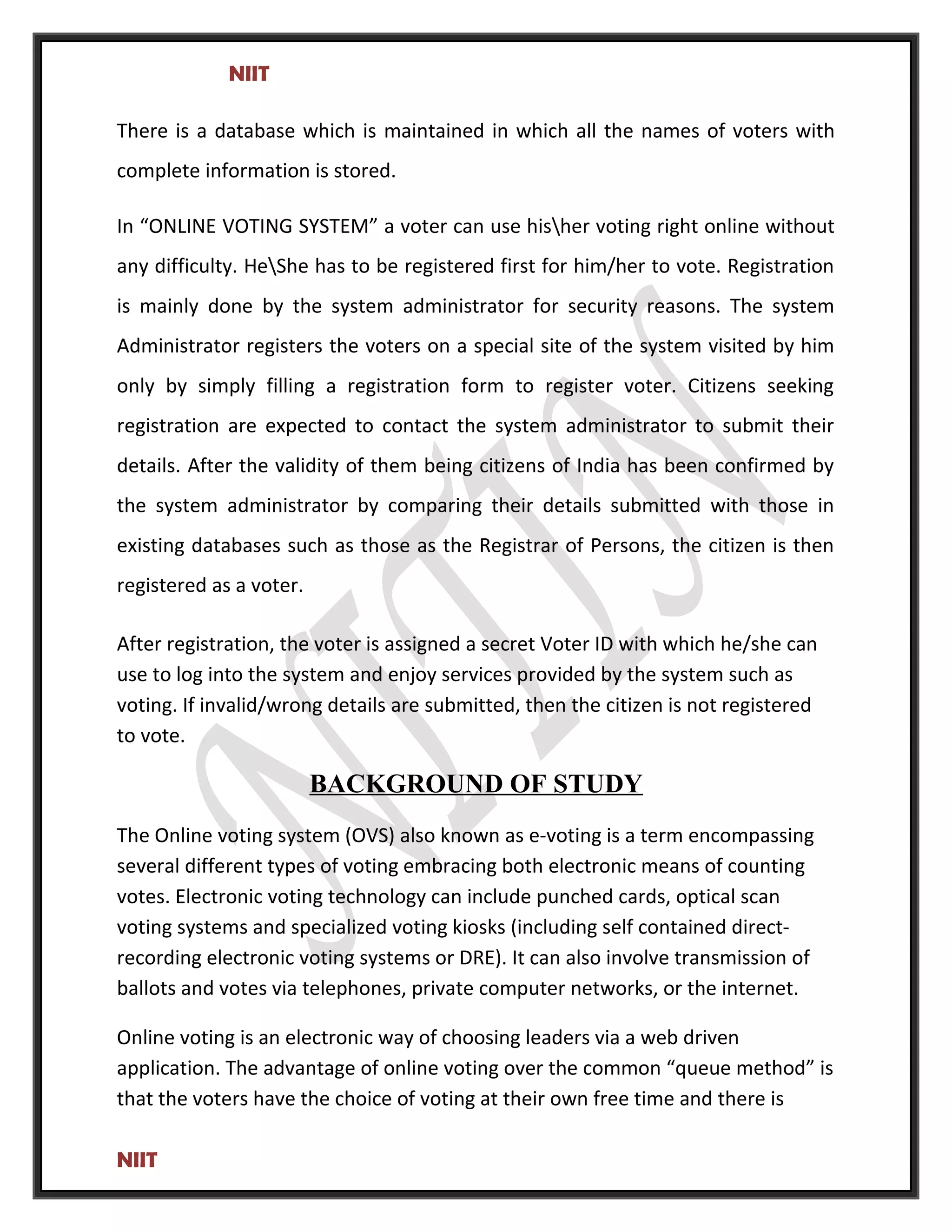 Online Voting System Project File | DOC