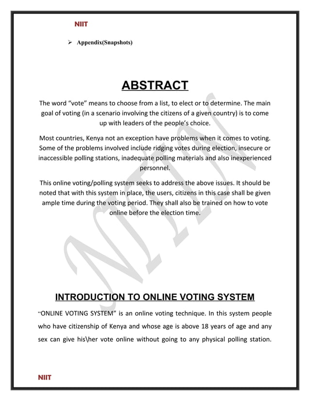 Online Voting System Project File | DOC | Internet | Computing
