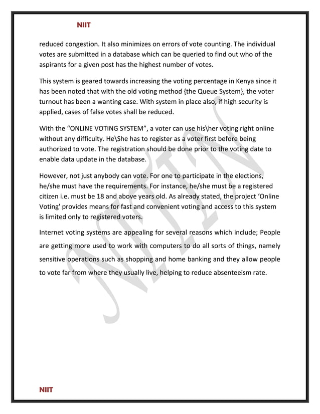 Online Voting System Project File | DOC | Internet | Computing