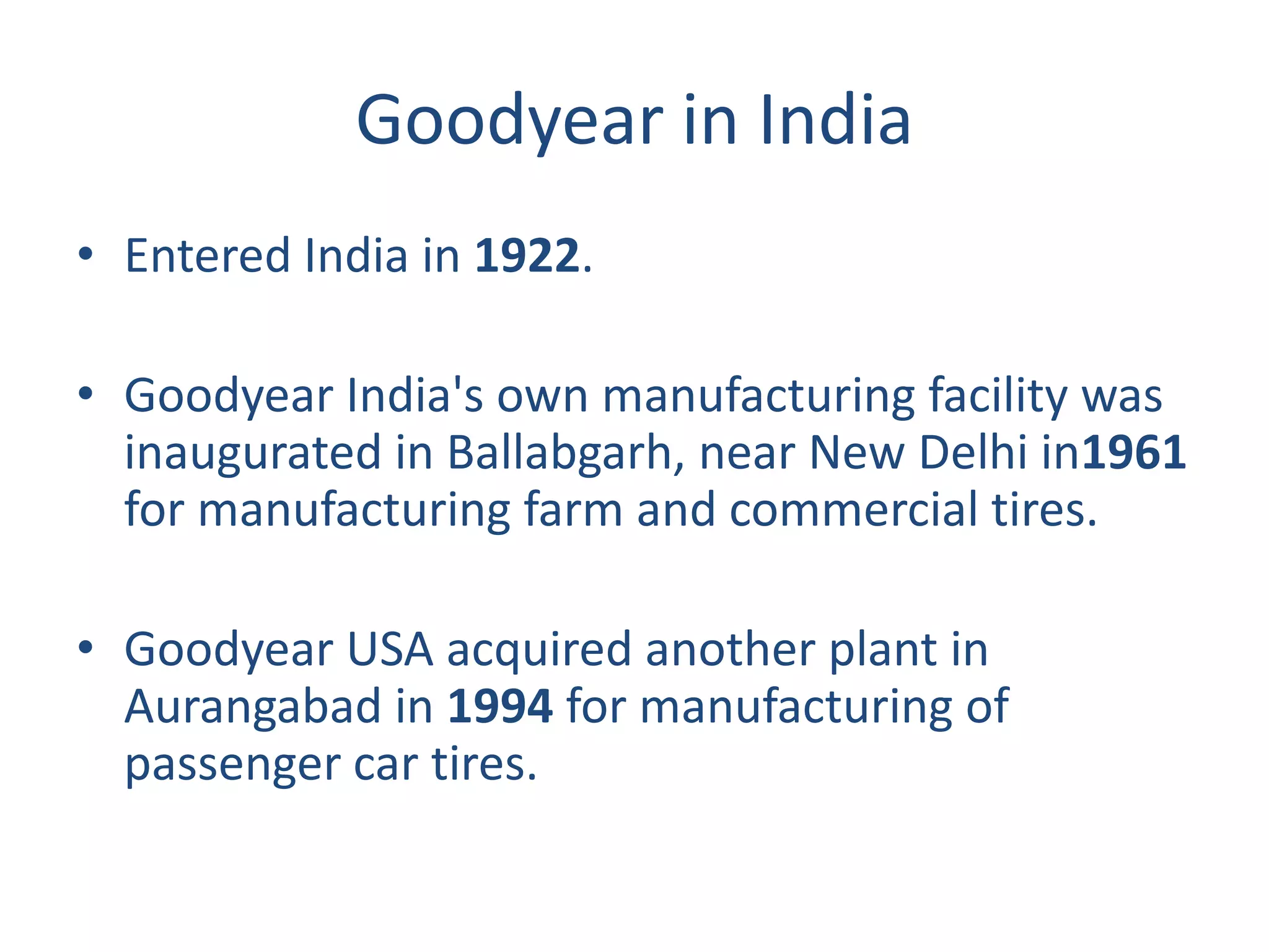 goodyear Project report | PPTX