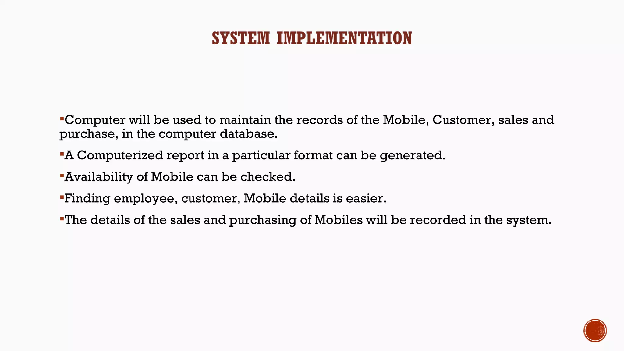 Project report on mobile shop management | PPS