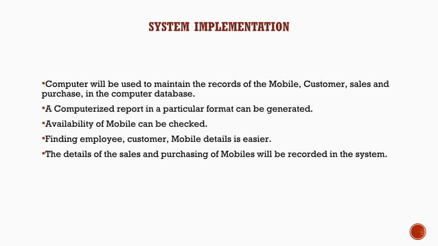 Project report on mobile shop management | PPS