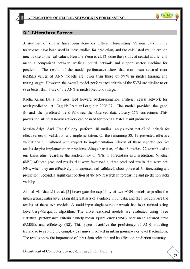 Final Year Project Report For B Tech On Neural Network Final Year Project Report For B Tech On Neural Network