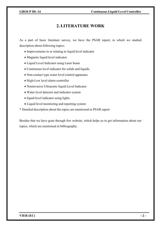 Continuous Liquid Level Controller | PDF