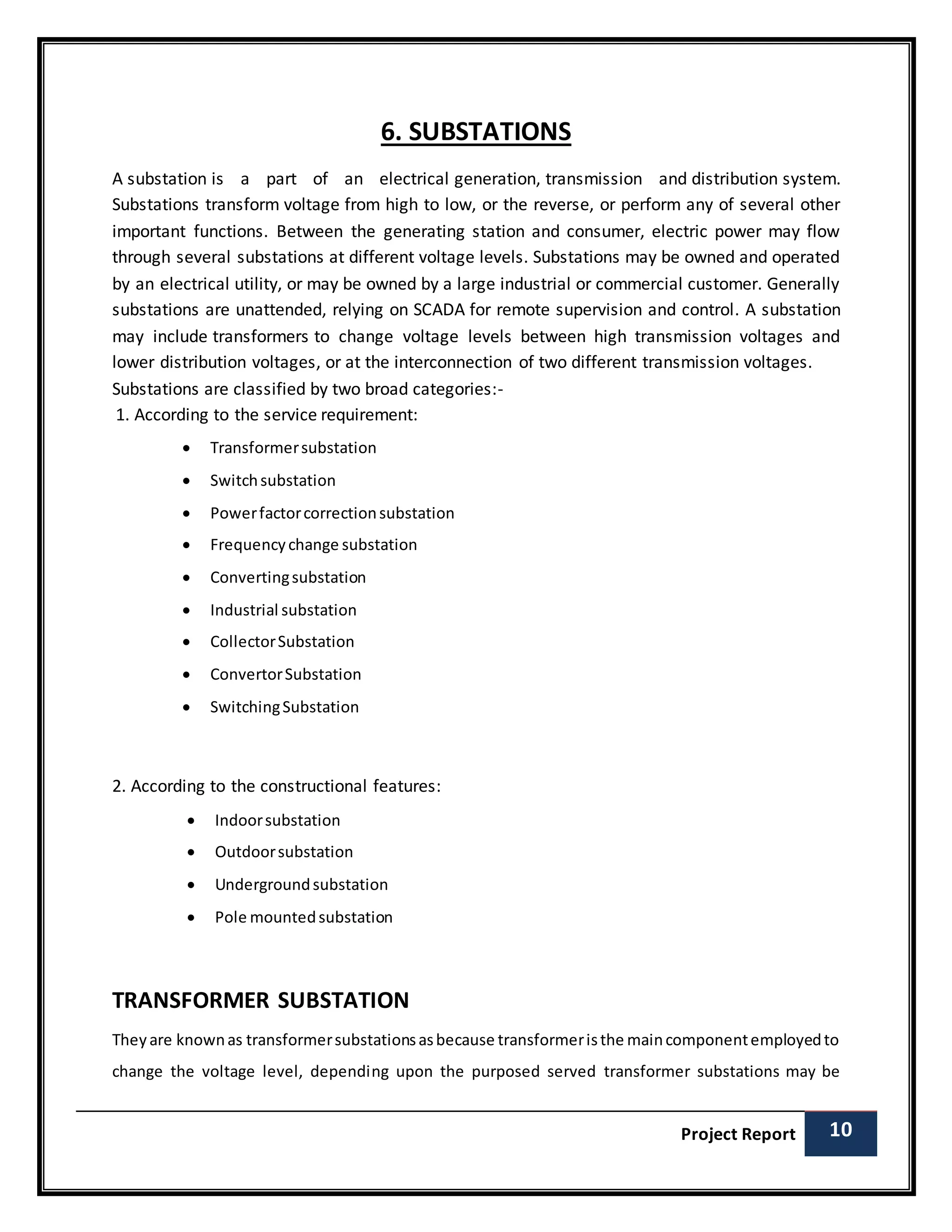 Electrical substations: 132 KV | DOCX