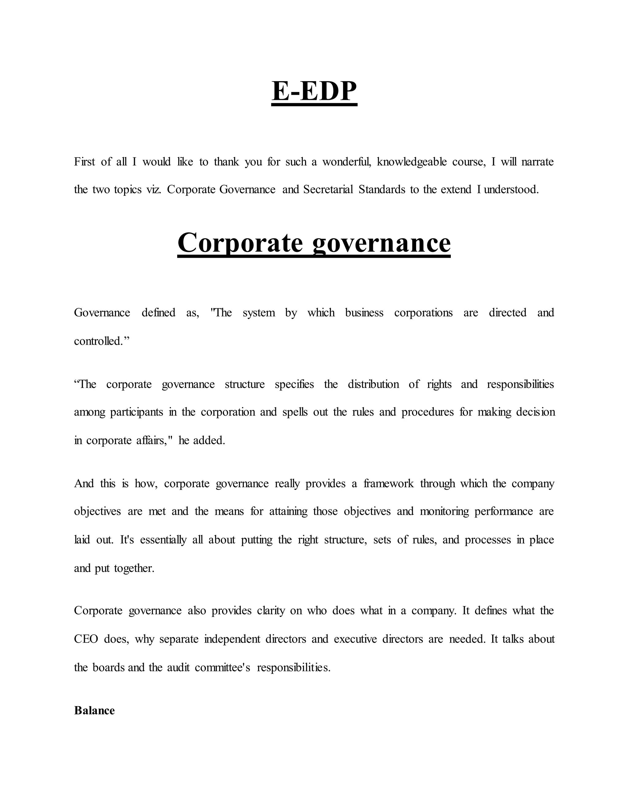 E EDP Project (ICSI) | DOCX