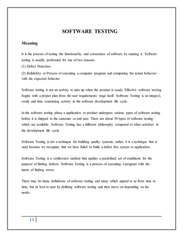 Selenium Testing Project report | DOCX