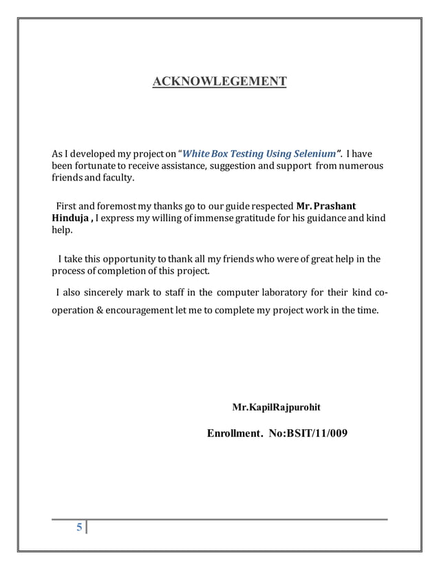 Selenium Testing Project report | DOCX