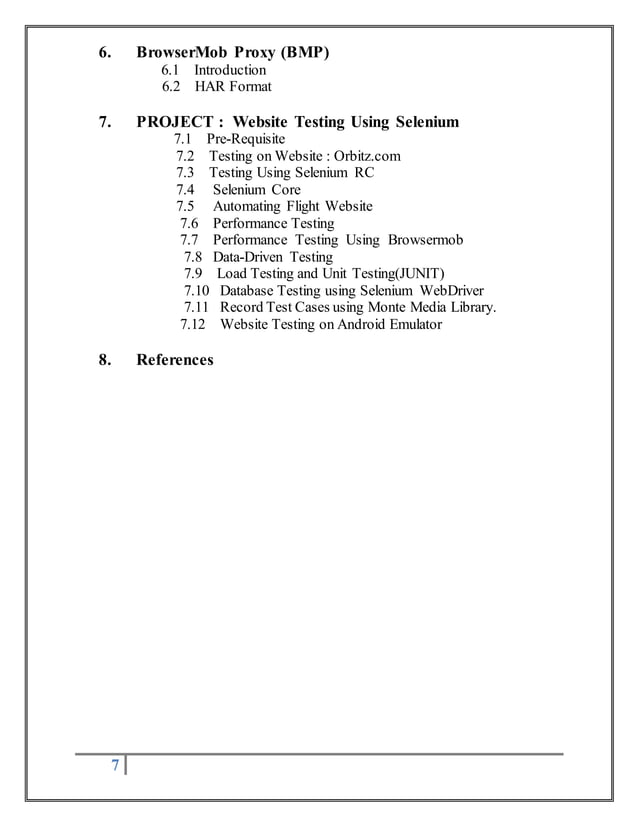 Selenium Testing Project report | DOCX