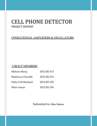 Project report of Cell phone detector circuit | DOCX