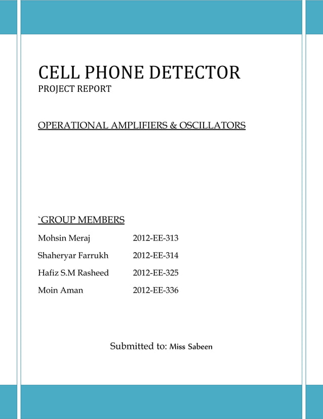 Project report of Cell phone detector circuit | DOCX | Consumer ...