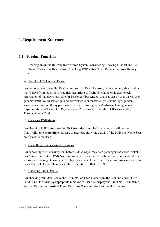 Project report on railway reservation system - aslwood Project report on railway reservation system - aslwood