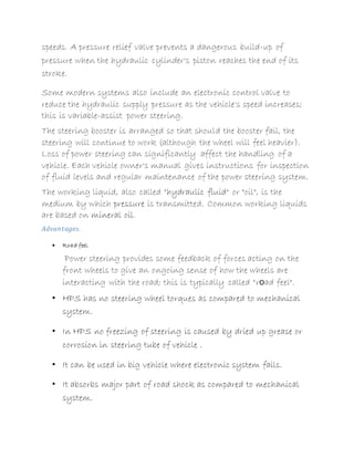 Project report on Hydraulic steering system. | DOCX | Performance Cars | Auto Type