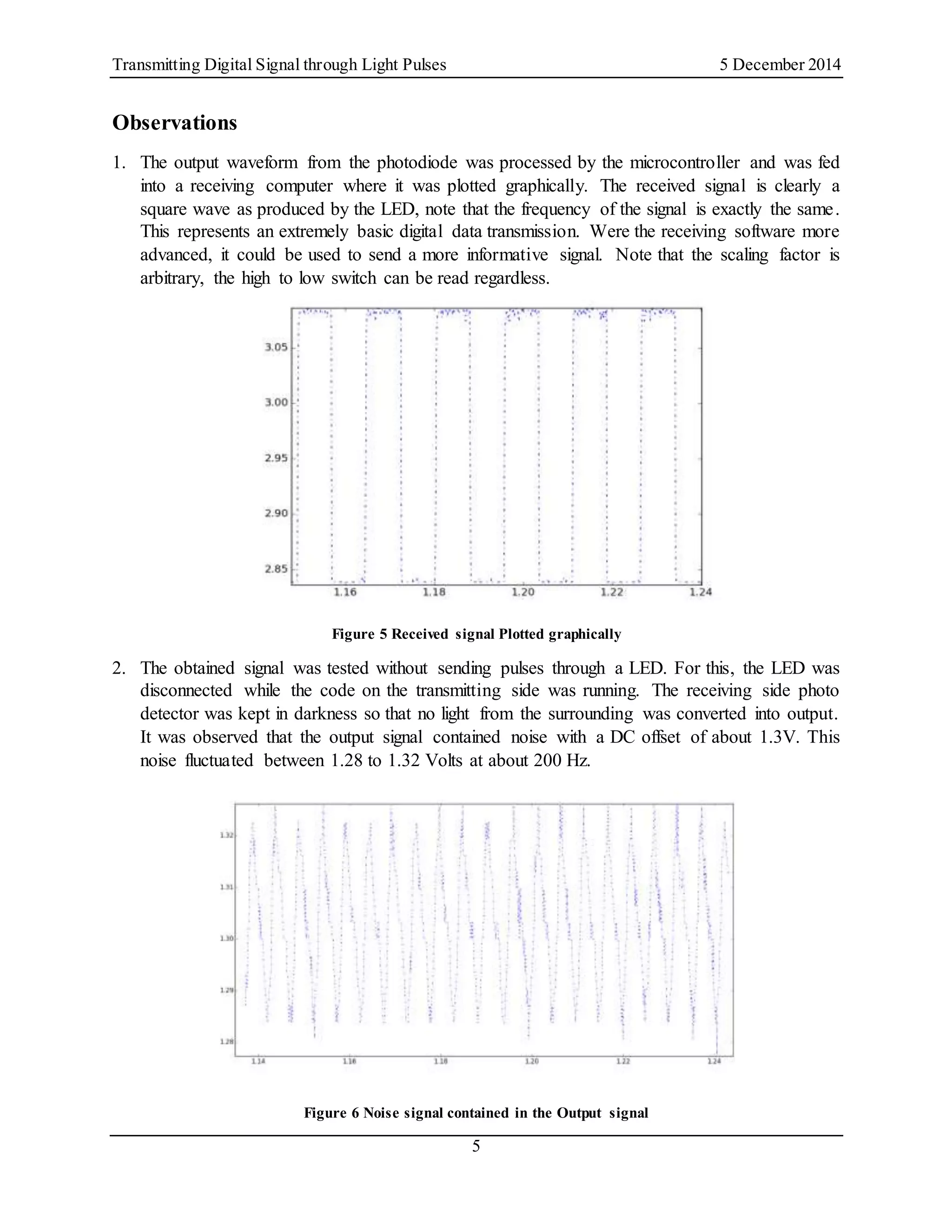 Transmitting Digital Signal through Light Pulses | PDF