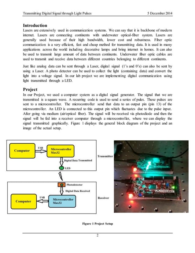Transmitting Digital Signal through Light Pulses | PDF