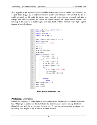 Transmitting Digital Signal through Light Pulses | PDF
