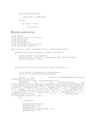 Hospital management System (asp.net with c#)Project report | DOCX