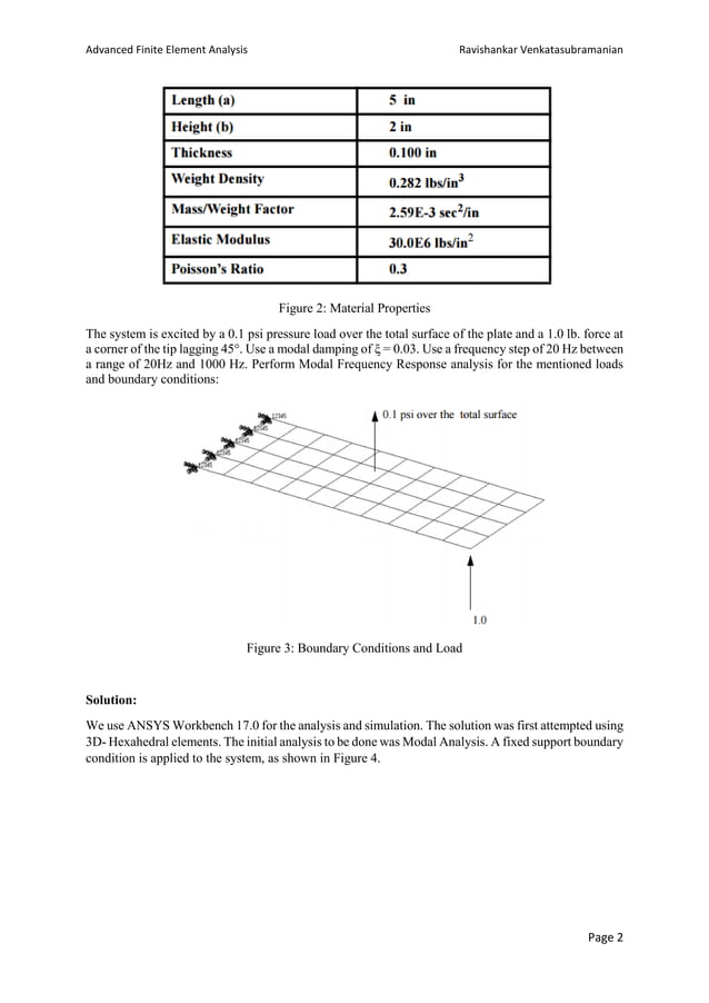 Linear Dynamics and Non-Linear Finite Element Analysis using ANSYS Workbench | PDF