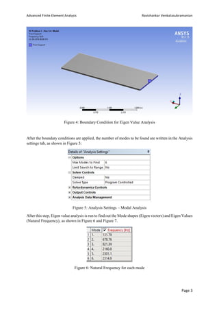Linear Dynamics and Non-Linear Finite Element Analysis using ANSYS Workbench | PDF