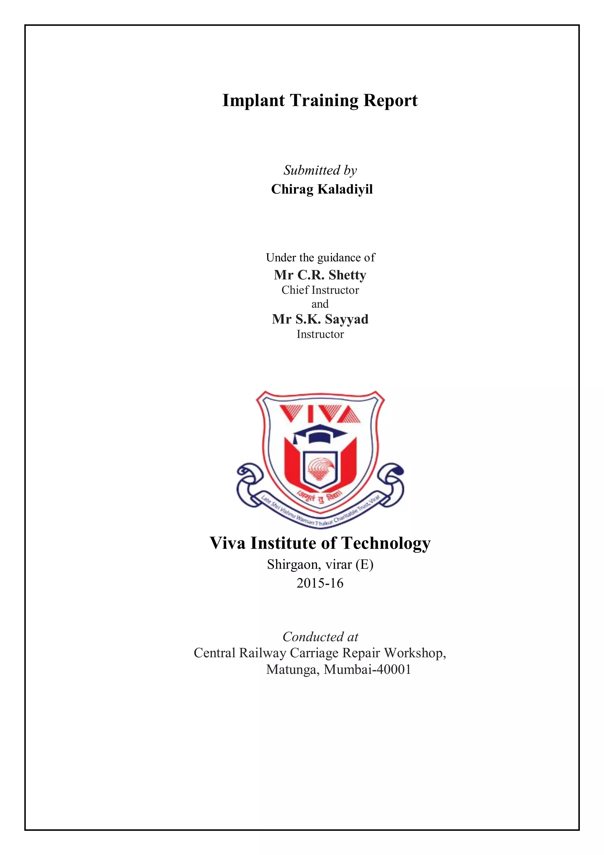 indian railway matunga carriage workshop | PDF