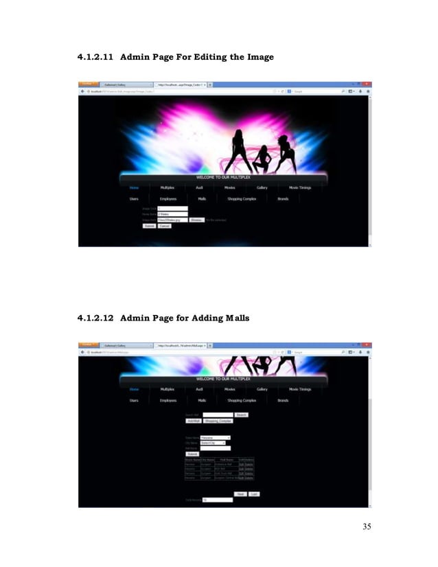 Project report on multiplex management system | DOCX