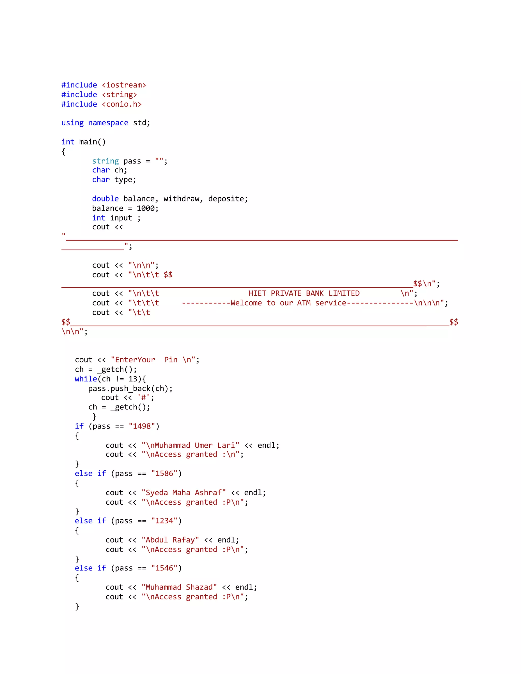 Project report on (atm MAnagment system) | DOCX