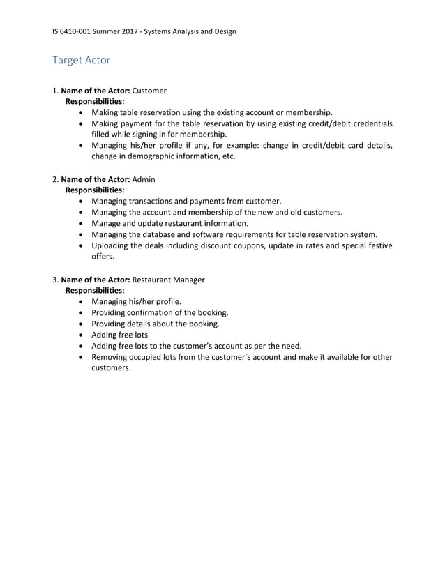 Table Reservation System | PDF