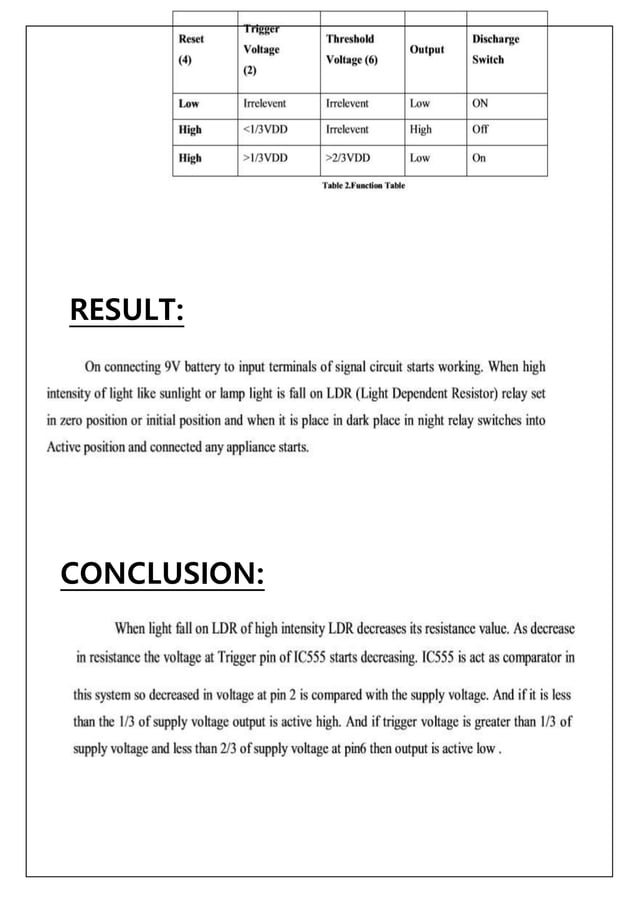 Project report on Ligth sensitive trigger | DOCX