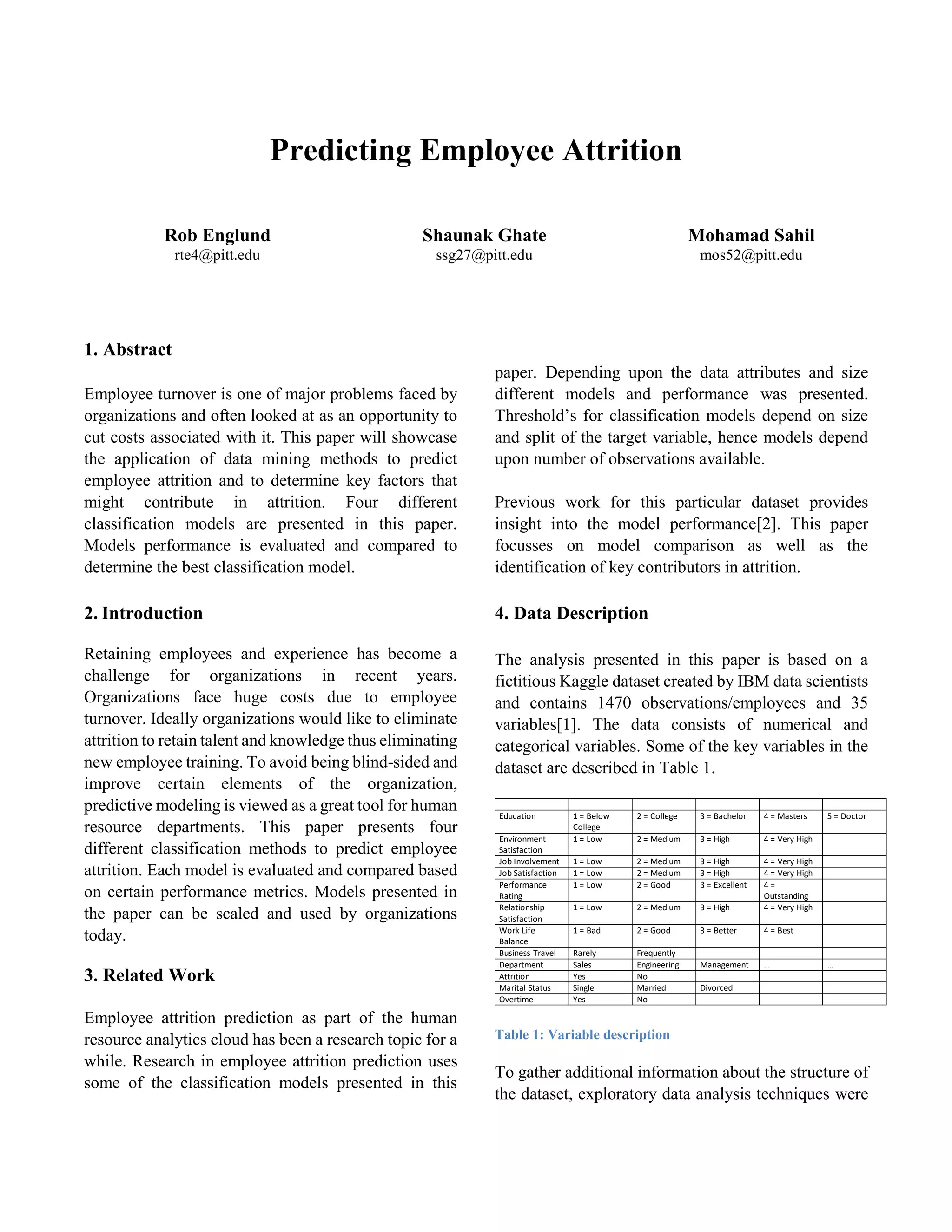 Predicting Employee Attrition | PDF