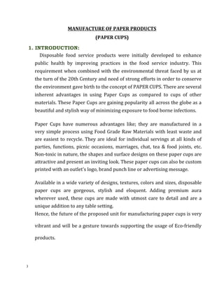 Project report for paper cup machine | DOC