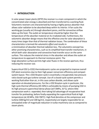 Design of open volumetric receiver for air &supercritical CO2 Brayton ...