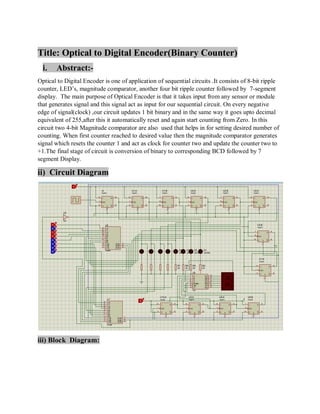 Optical to Digital Encoder (Two Stage Binray Counter ) DLD Project ...