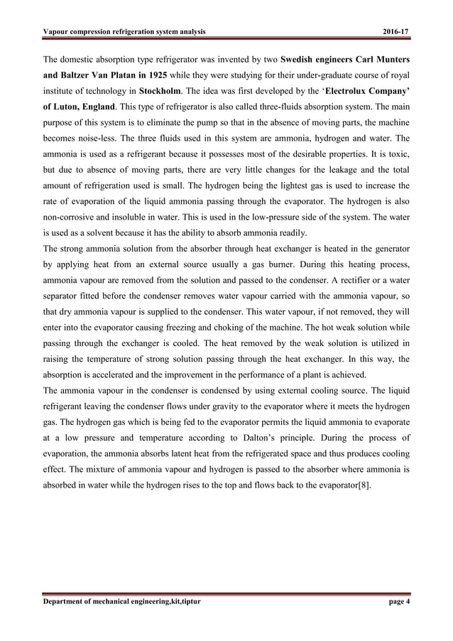 PERFORMANCE ANALYSIS OF VAPOR COMPRESSION REFRIGERATION SYSTEM USING ...