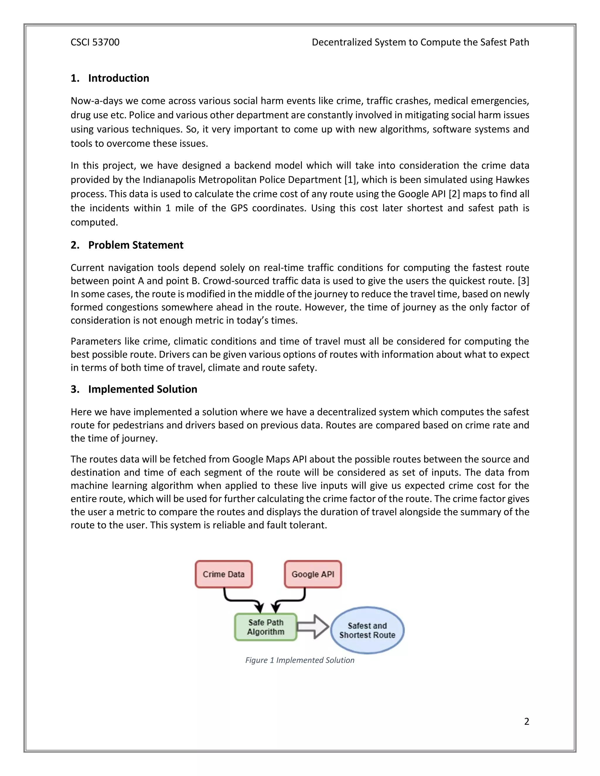 Decentralized system to compute safest route - Report | PDF | Programming Languages | Computing