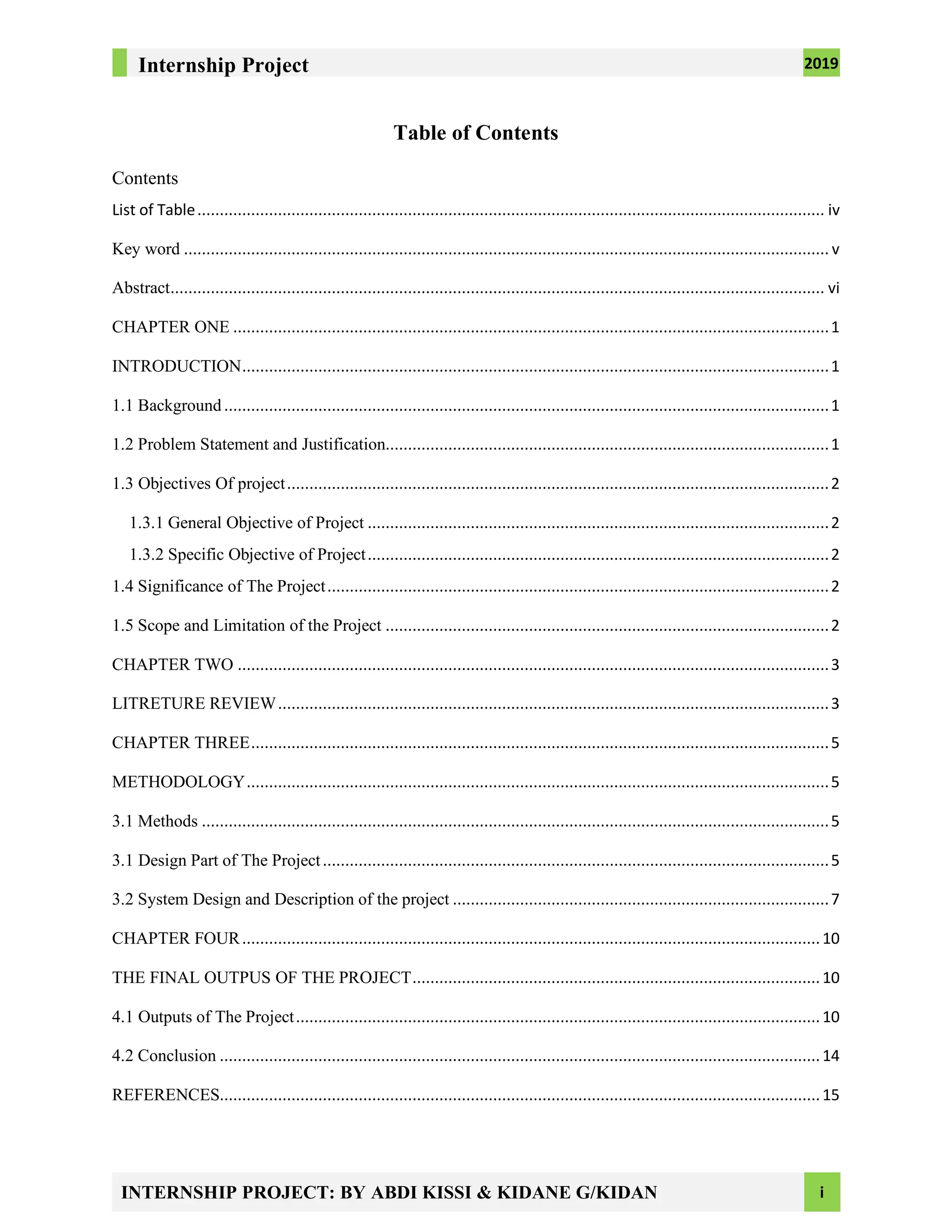 internship Project report | PDF