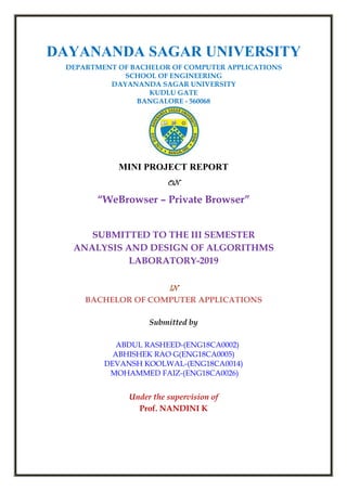 Project report - Web Browser in Java by Devansh Koolwal | PDF