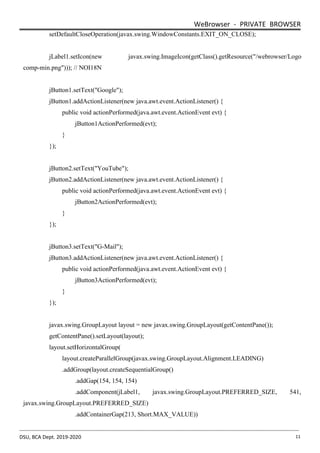 Project report - Web Browser in Java by Devansh Koolwal | PDF