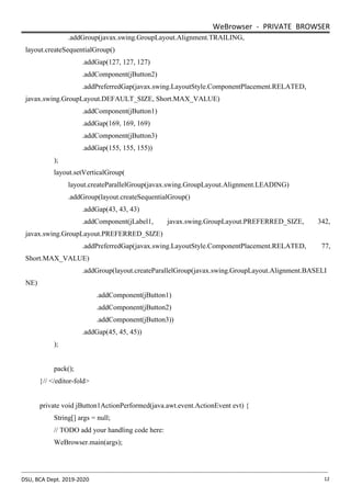 Project report - Web Browser in Java by Devansh Koolwal | PDF