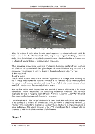 Project report on Adaptive Tuned Dynamic Vibration Absorber | PDF