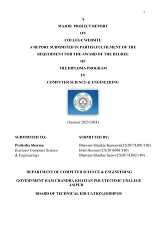 collage website report to programming code | PDF