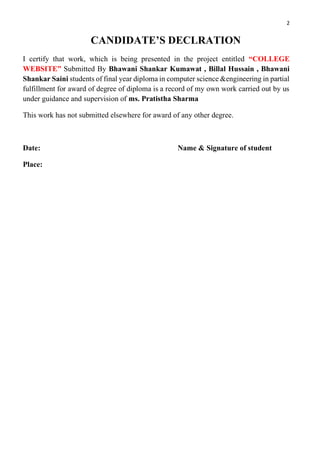 collage website report to programming code | PDF