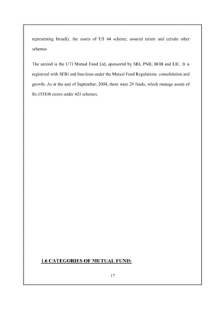 Project report a study of sbi mutual funds up | DOCX