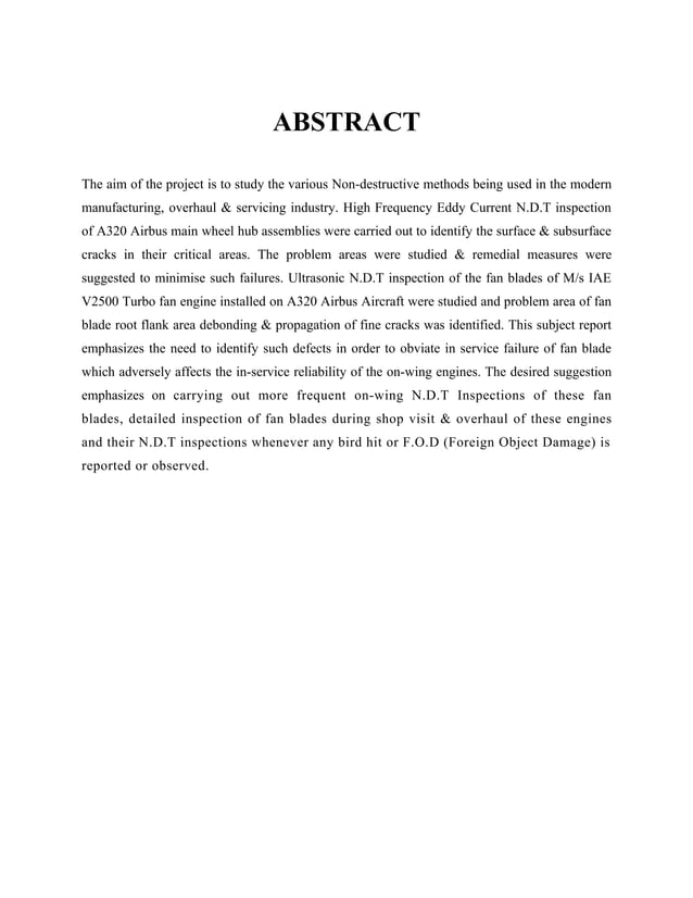 Various Nondestructive Testing Techniques And Their Inspections On Aircraft Structures Doc